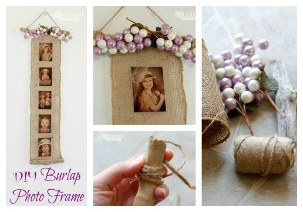 DIY Burlap Photo Frame - Living Well Mom