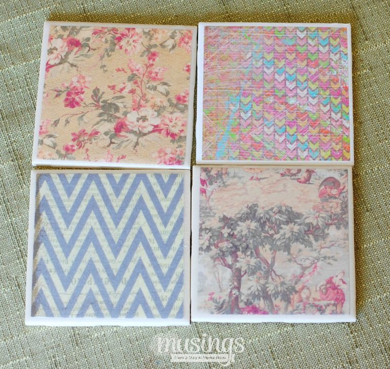DIY Tile Coasters Tutorial - Living Well Mom