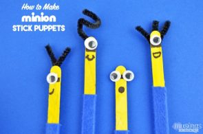 How to Make Minion Stick Puppets - Living Well Mom
