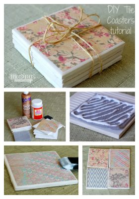 DIY Tile Coasters Tutorial - Living Well Mom