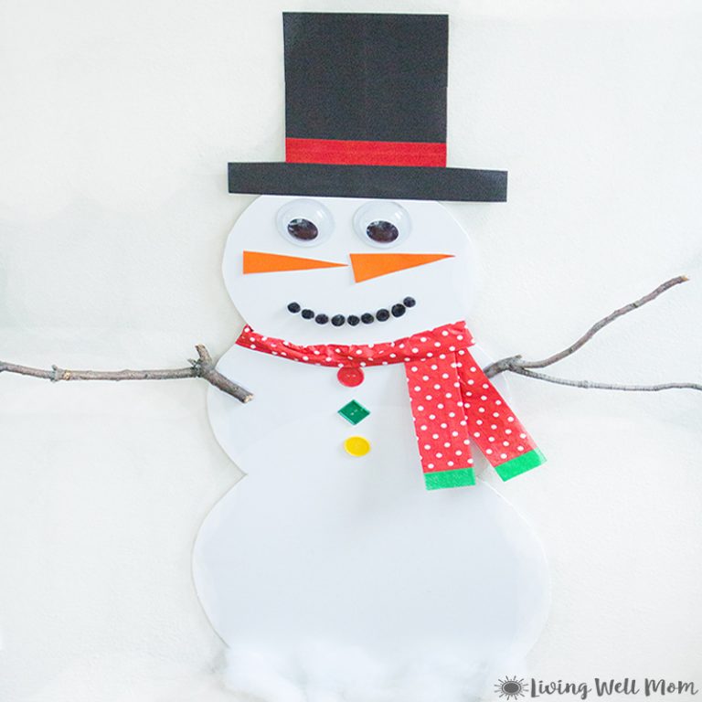 Pin the Nose on the Snowman {Indoor Activity} - Living Well Mom