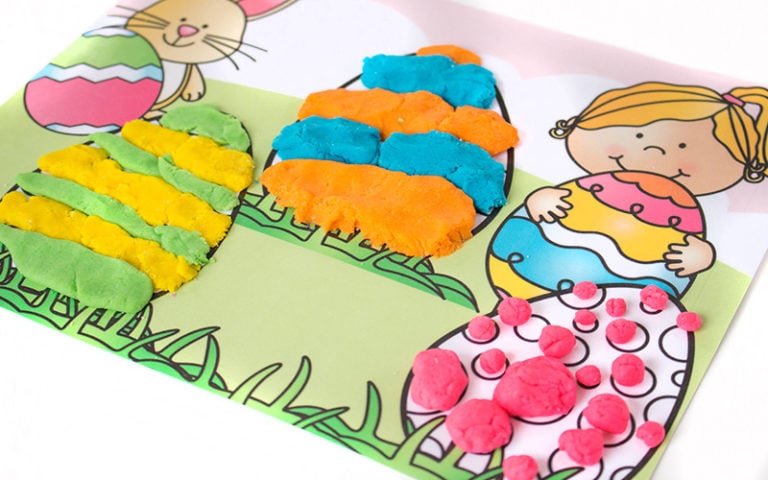 Easter Eggs Playdough Mats - Free Printable Activity for Kids