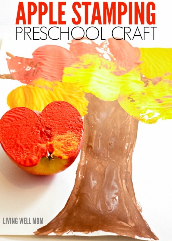 Apple Stamping Preschool Craft: Make a Colorful Fall Tree
