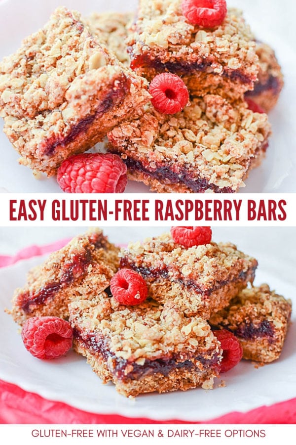 Easy Raspberry Oatmeal Bars - Gluten-Free with Vegan & Dairy-Free Options