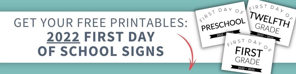 Free Printable First Day of School Sign for All Grades (2022-2023)