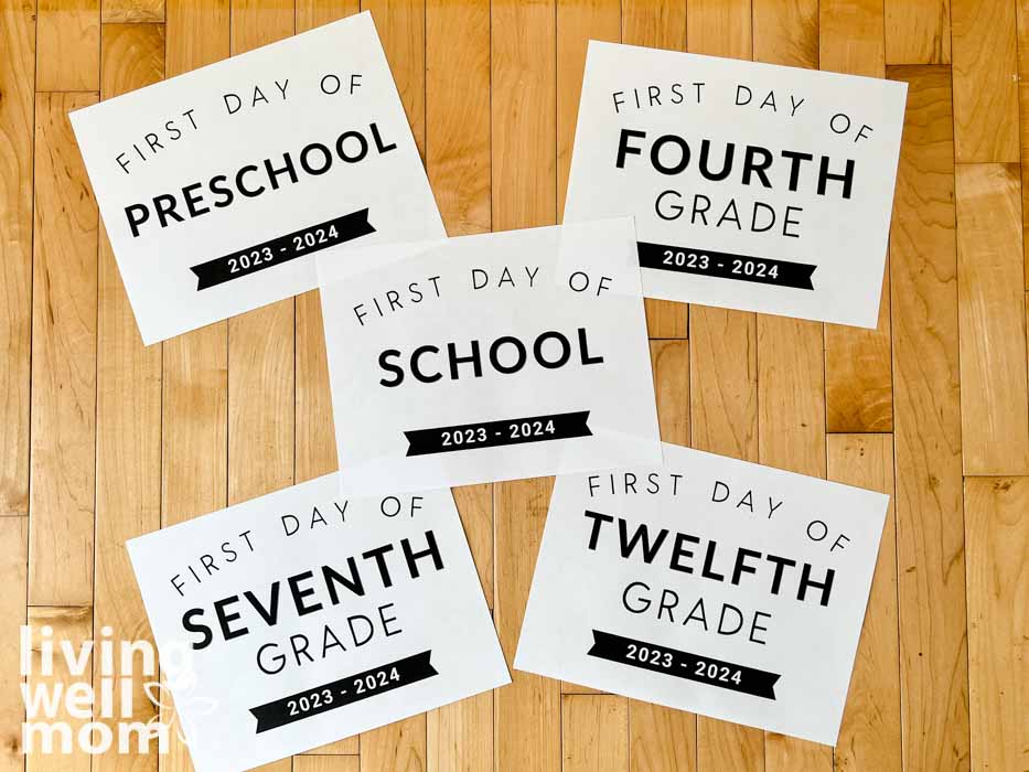Free Printable First Day of School Signs for All Grades (2023-2024)