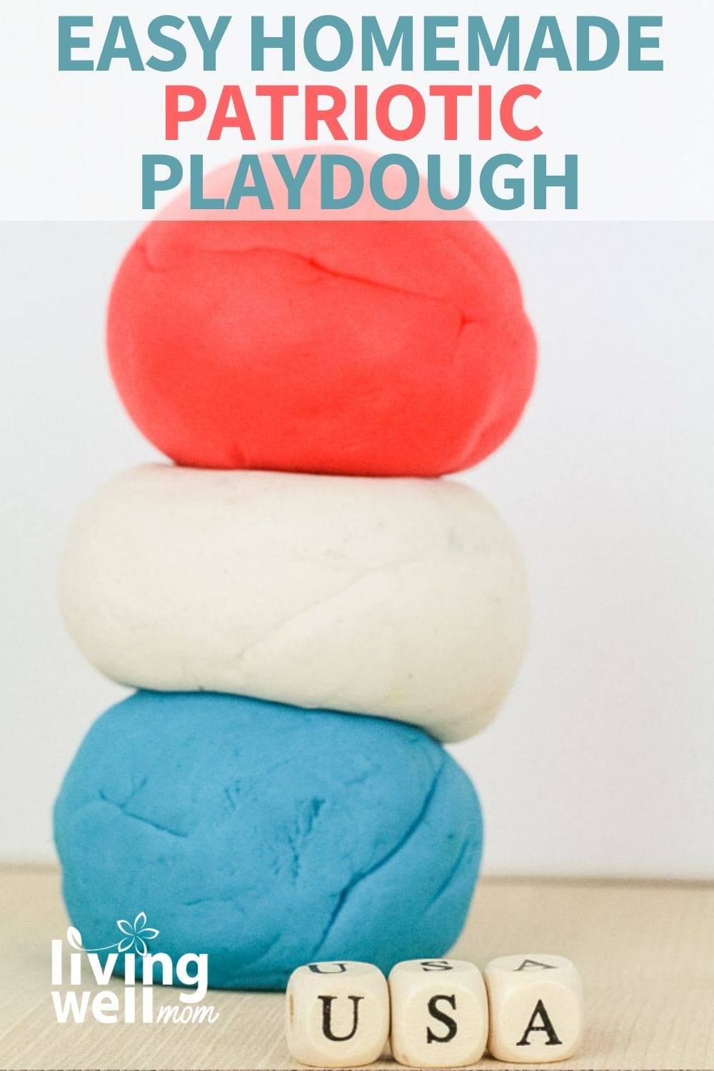 Patriotic Homemade Playdough for Kids