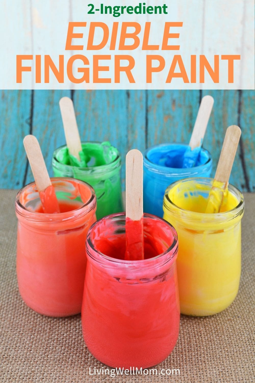 Two Ingredient Edible Finger Paint - Living Well Mom