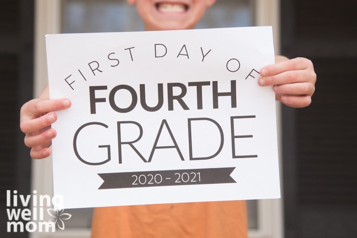Free Printable First Day of School Sign for All Grades (2020 - 2021)
