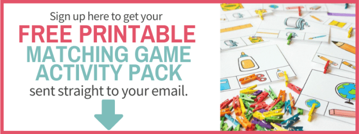 Free Matching Games Printable Pack For Preschoolers - Living Well Mom